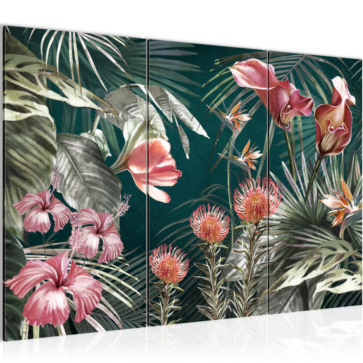 Wandbilder Wohnzimmer XXL Blumen Moderne Bilder Vintage Natur – Runa Art